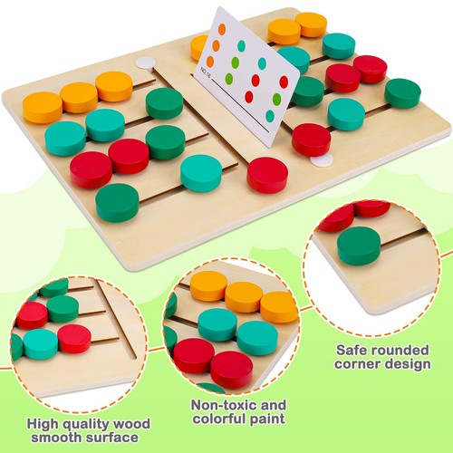 Montessori Color Matching Learning Toys Sliding Puzzle for 3 4 5 6 7 ...