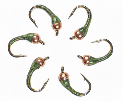 Zebra Midge Tungsten Nymphs Copper Olive - Premium Trout Fly Fishing ...