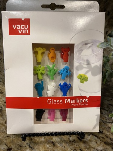 2x Vacu Vin Party People Glass Markers Wine Charm Set 12 (24) Piece ...