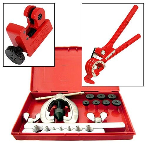 BRAKE FUEL PIPE REPAIR TOOL - METRIC/AF FLARING KIT + MINI BENDER ...