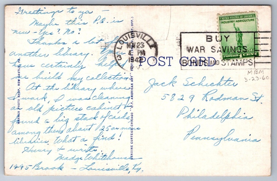 Postcard Ellwood City PA U.S. Post Office 1942 | eBay