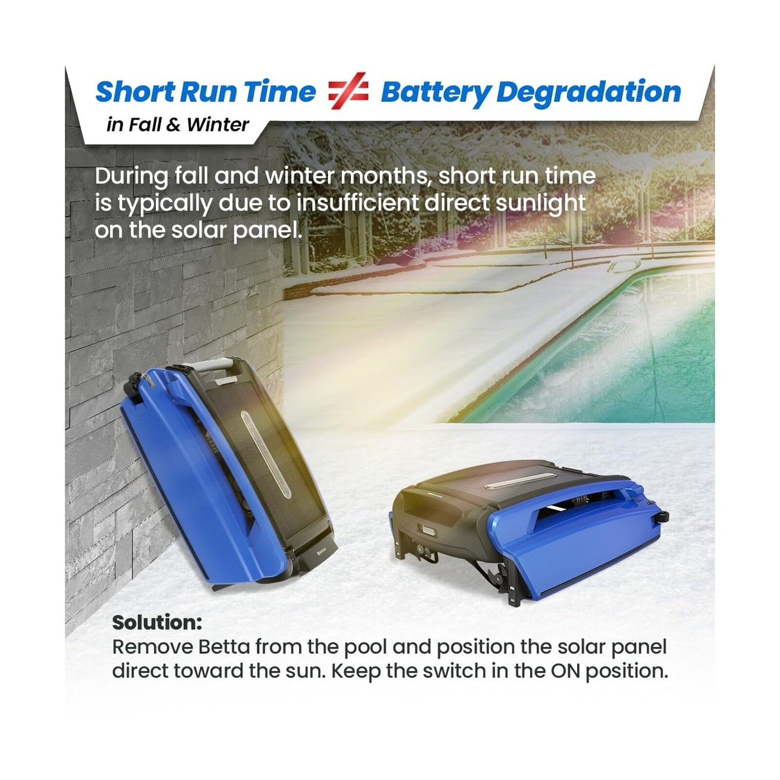 Betta SE Solar Powered Automatic Robotic Pool Skimmer Cleaner with 30 ...