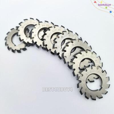 Set 8Pcs HSS #1-8 Involute Gear Cutter M1 M1.5 M2 20 Degree Milling ...