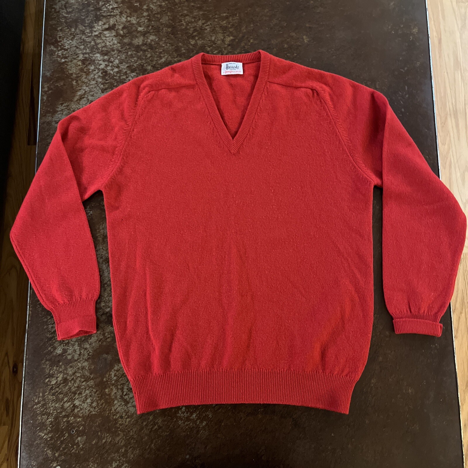 Vintage Harrods of London, Pringle of Scotland V-Neck Lambswool Red ...