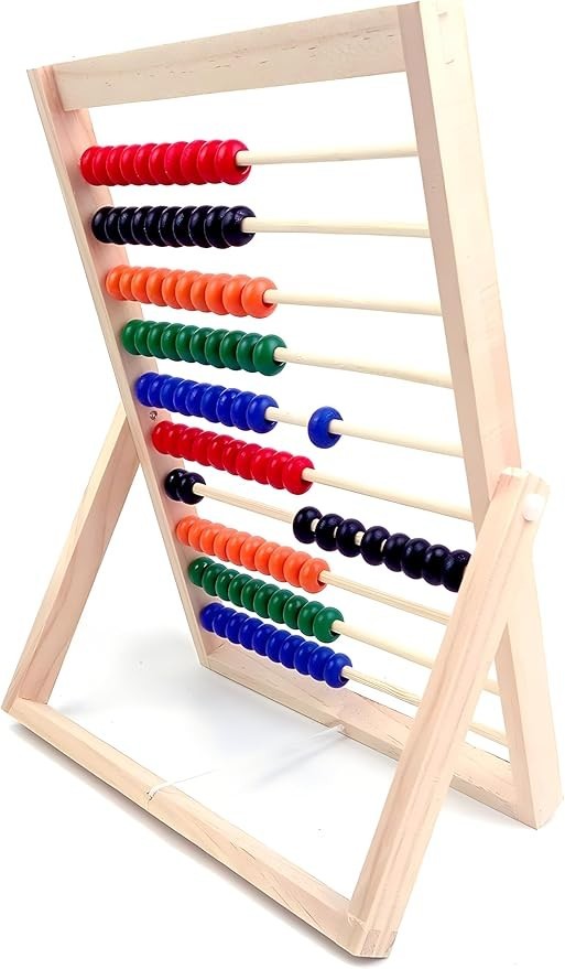 Wooden Counting Number Frame, 10 Rows Abacus for Kids Learning Math (3 ...