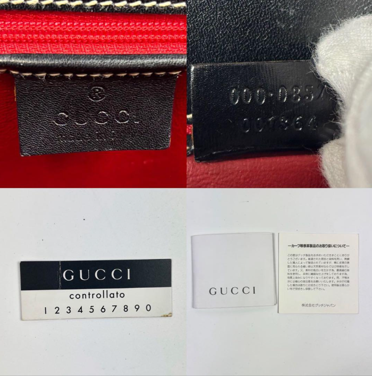 Vintage Gucci Leather Top Handle Handbag Black w Dust Bag Mirror ...