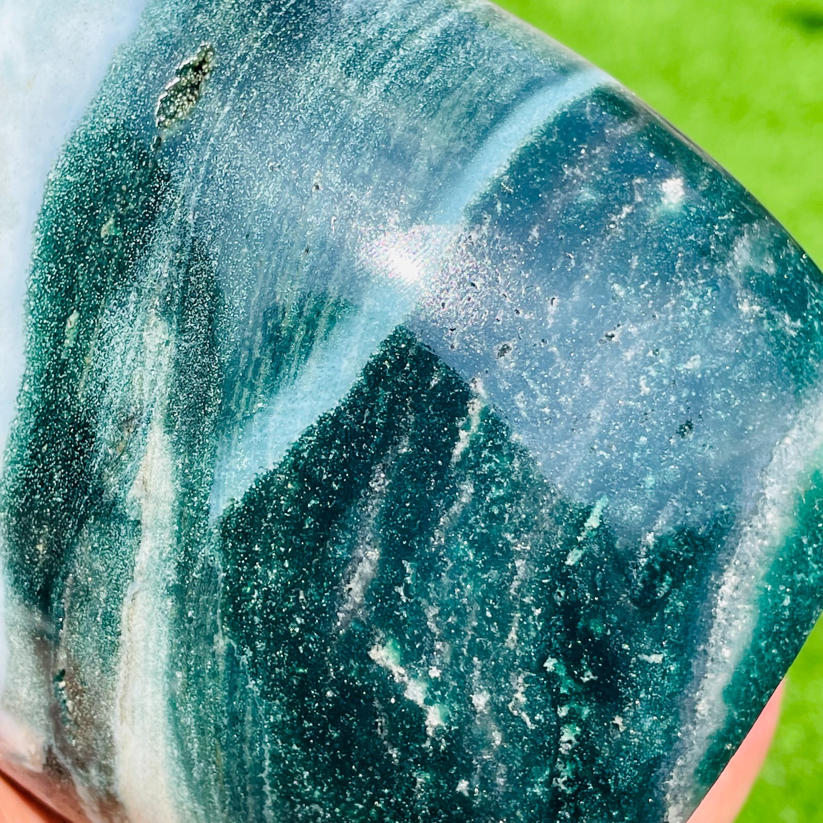 1510g Natural Sky Blue Ocean Jasper Crystal Polished Display Specimen ...