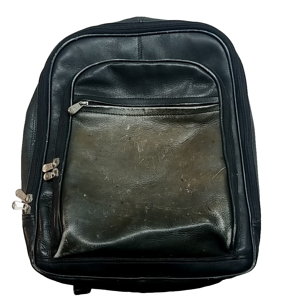 Piel Distressed Leather Front Pocket Computer Backpac… - Gem
