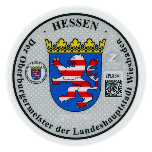Wiesbaden German License Plate Registration Seal & Inspection Sticker ...