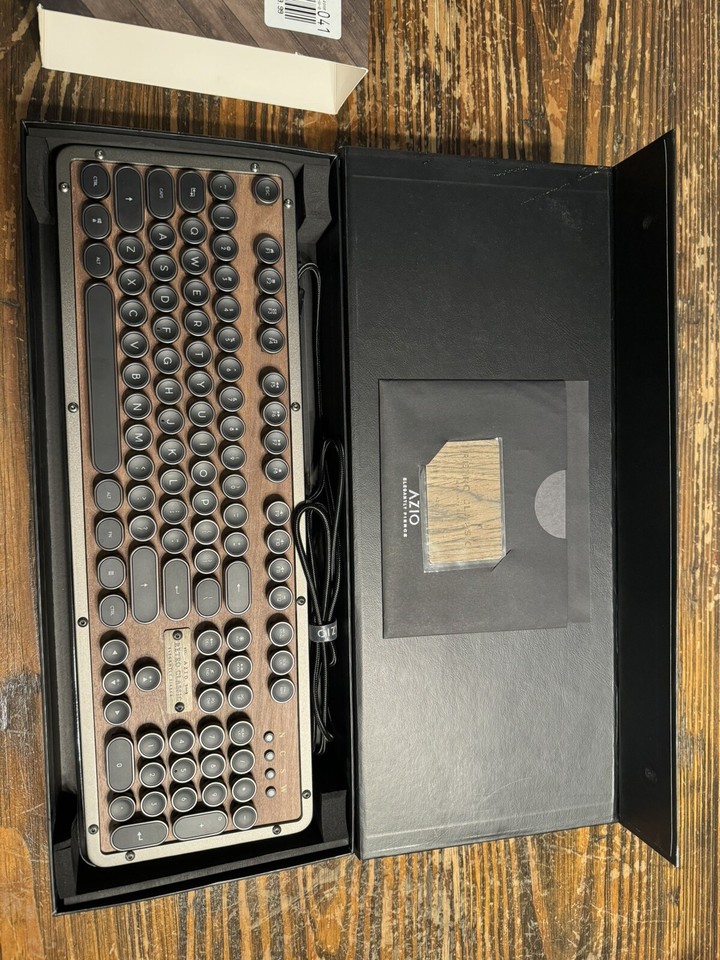 Azio Retro Classic USB Wired Vintage Mechanical Keyboard BLTH | eBay