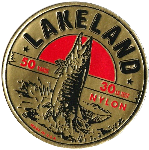 LAKELAND 30# TEST LINE SPOOL LABEL Vintage Fishing Line Spool Label ...