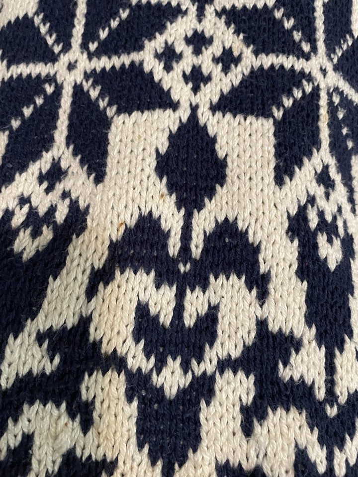 VNT 90s Eddie Bauer XL Ski Snowflake Pattern Blue White 100% Cotton ...