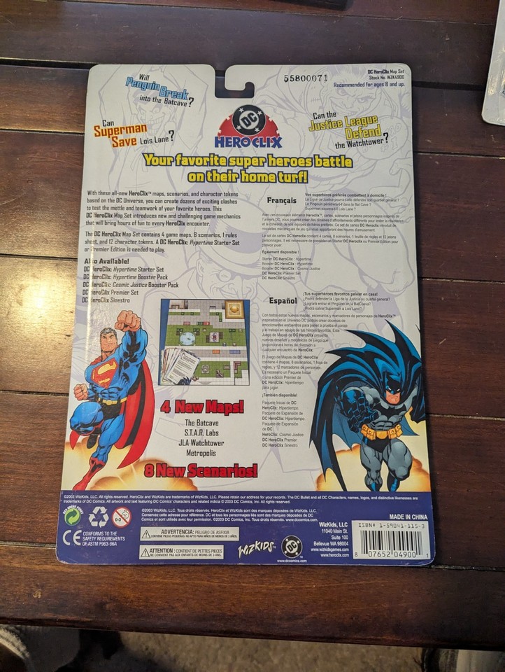 DC Hero Clix Map Set - NIB Batcave JL Watchtower 2003 WZK4900 Wizkids ...