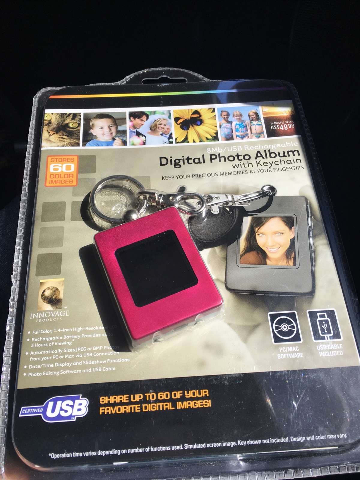 Digital Photo Album Keychain 8mb/USB Rechargeable | eBay