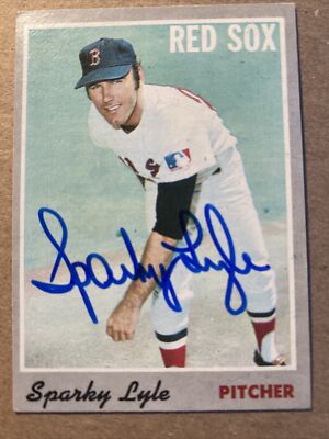 1970 Topps #116 Sparky Lyle Autographed SIGNED AUTO Card - Boston Red ...