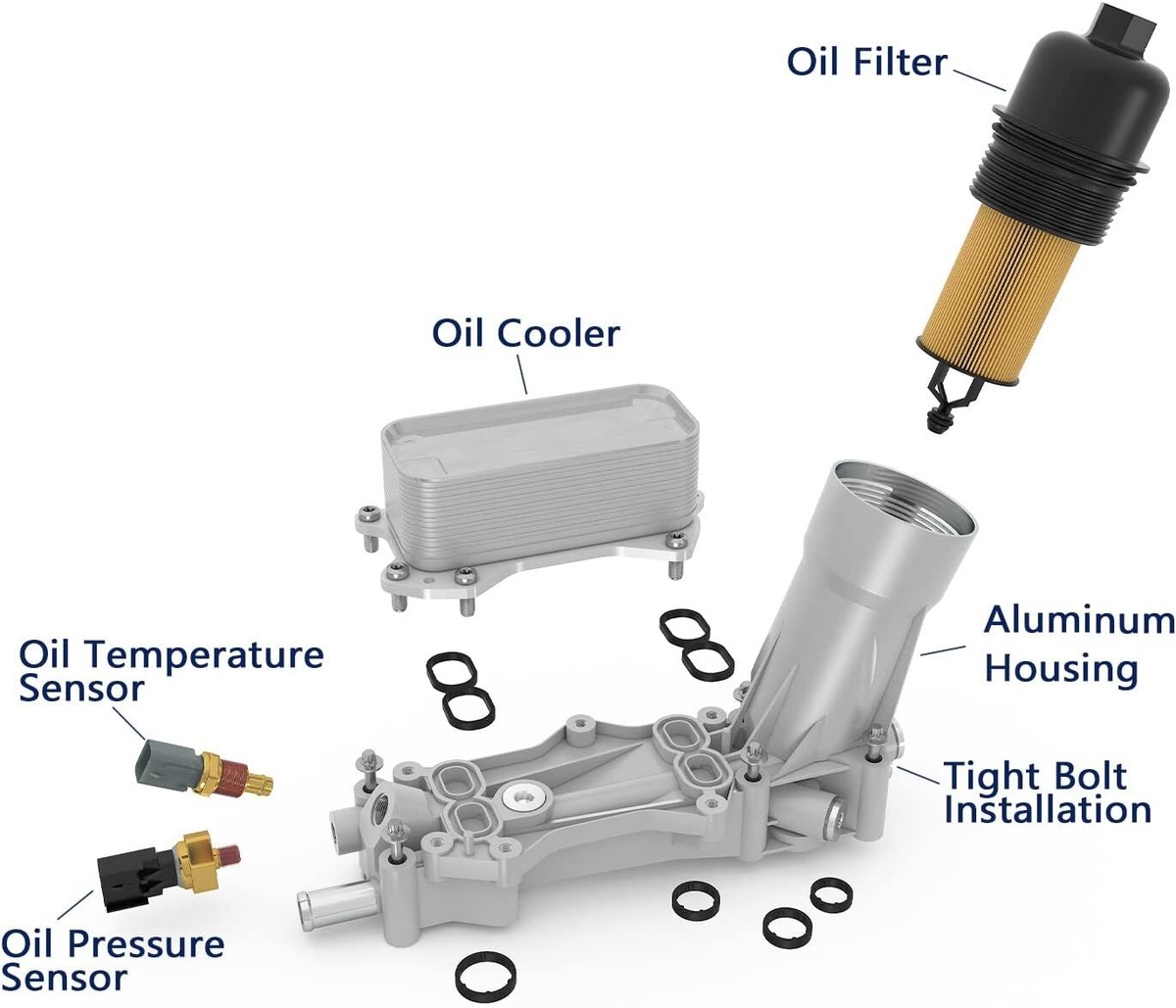 Aazon.co: 926-959 Aluinu Engine Oil Filter Housing Oil Cooler Kit With ...