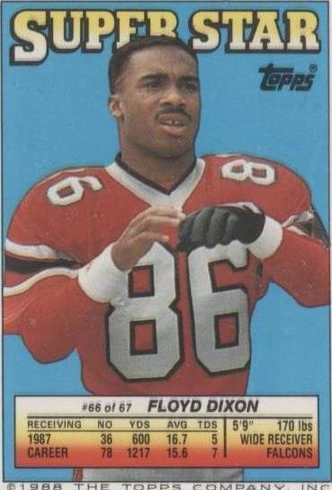 1988 Topps Super Star Sticker Back Cards - John Elway, Floyd Dixon #66 ...