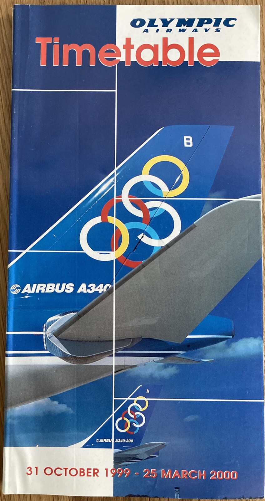 OLYMPIC AIRWAYS TIMETABLE WINTER 1999/2000 A340 A300 B727 ROUTE MAP ...