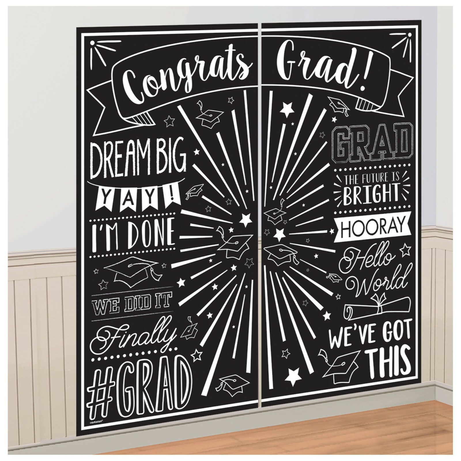 TKM Creativity Graduation Photo Booth Backdrop Party Decoration Black ...