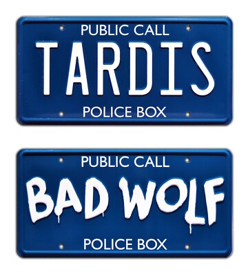 Doctor Who | TARDIS + BAD WOLF | Metal Stamped Vanity License Plate ...