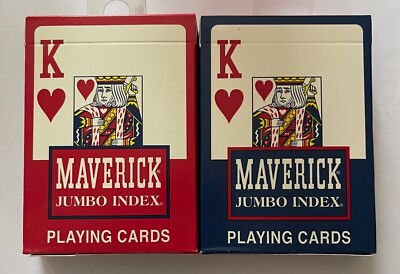 Maverick Playing Cards Jumbo Index 2 Decks Red Blue Poker New | eBay