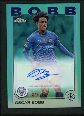 2025 Oscar Bobb 037/199 Auto Topps Chrome Autographs UEFA Champions ...