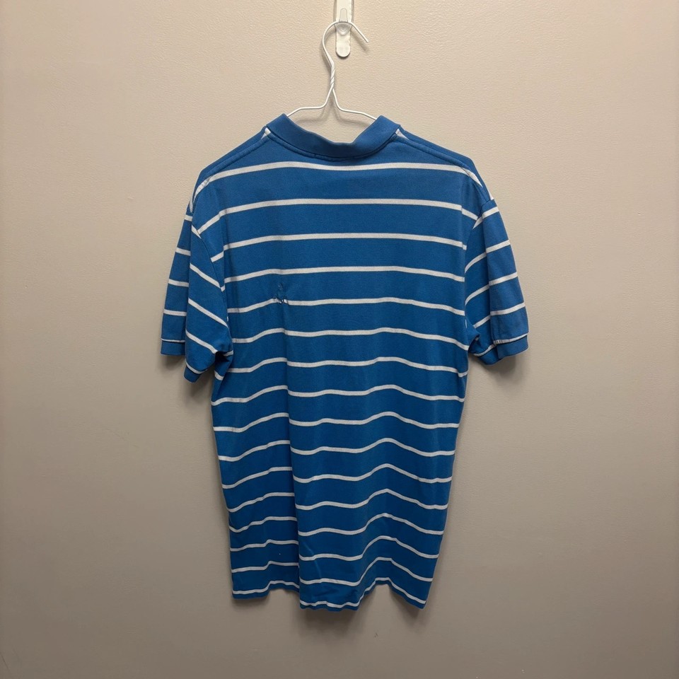 Authentic Ralph Lauren Blue Striped Polo Shirt Mens Medium American ...