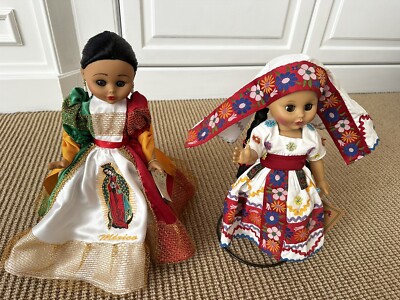 Set Of 2 Mexican Dolls With Stands. Beautifully Dressed With Tags | eBay