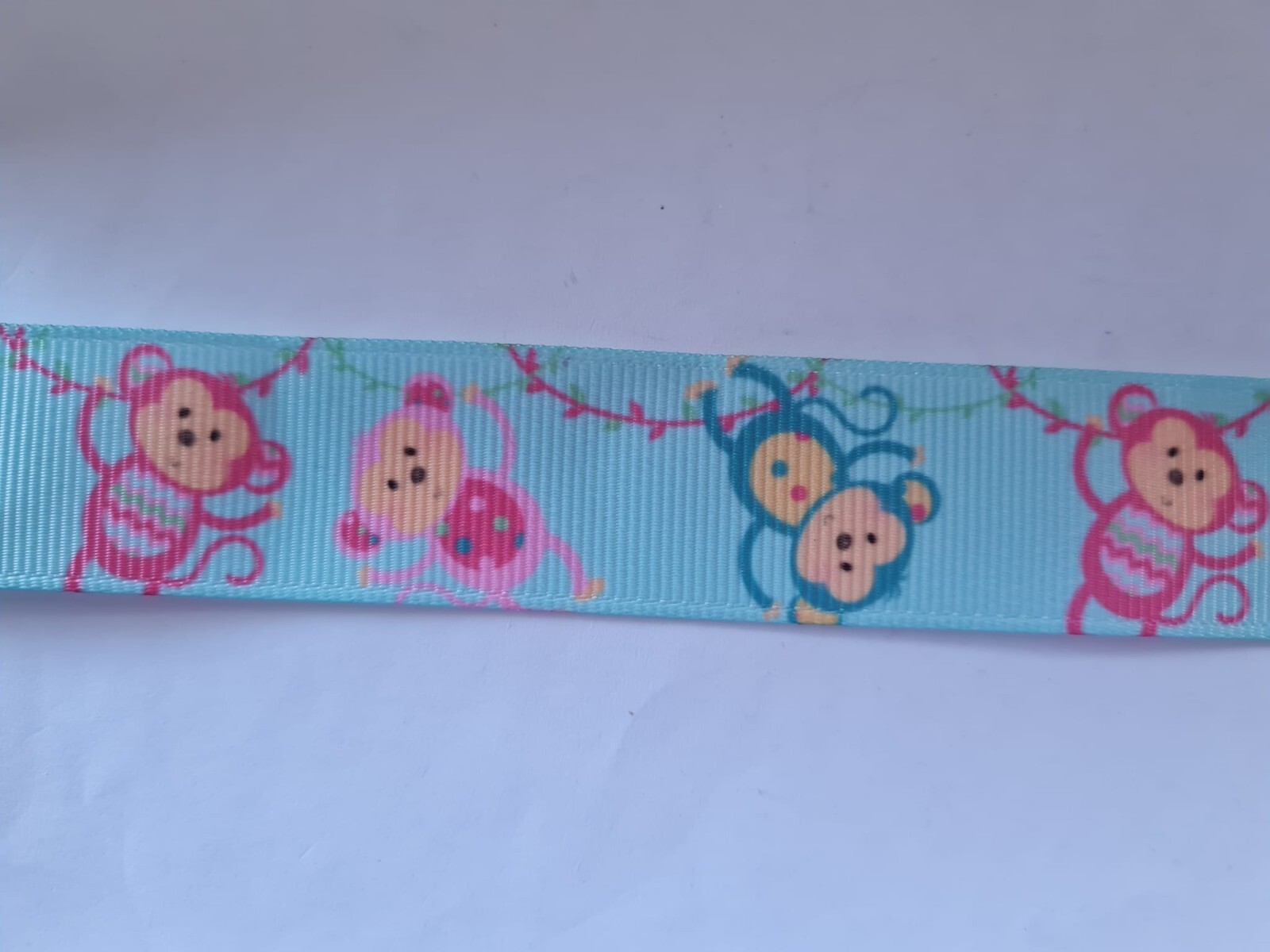 2 meters of green monkey print grosgrain ribbon 22 mm wide | eBay