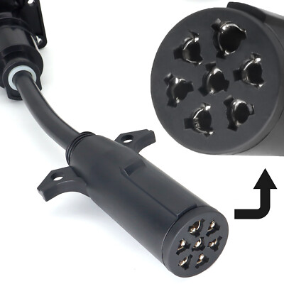 Round Pin Truck to 7 -Way Blade RV Trailer Adapter Wiring Plug ...