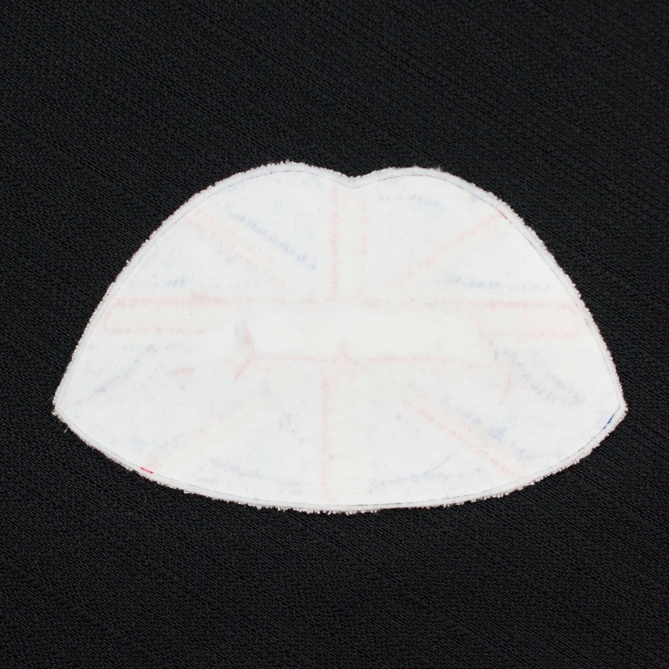 Union Jack UK Flag Lips Fully Embroidered Sew-On & Iron-On Patch, Sexy ...