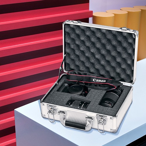 Aluminum Camera Lens Accessories Hard Case with DIY Pre-Scored Foam ...