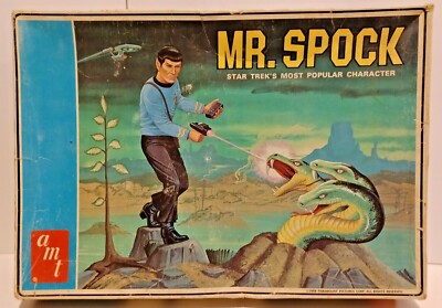 EARLIEST 1968 AMT STAR TREK MR SPOCK MODEL KIT W/ Panarama/Landscape ...