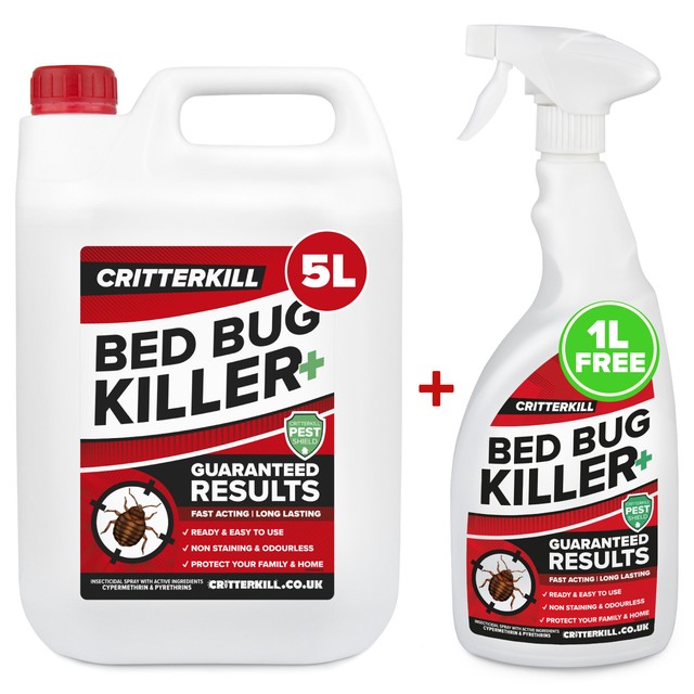 5 1l Strong Bed Bug Killer Spray Aerosol Flying Crawling Insect ...