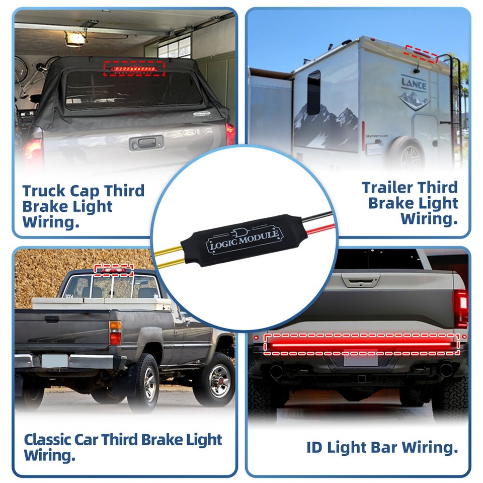 Pickup Cap Third Brake Light Logic Module Harness - Separate Brake&Turn ...