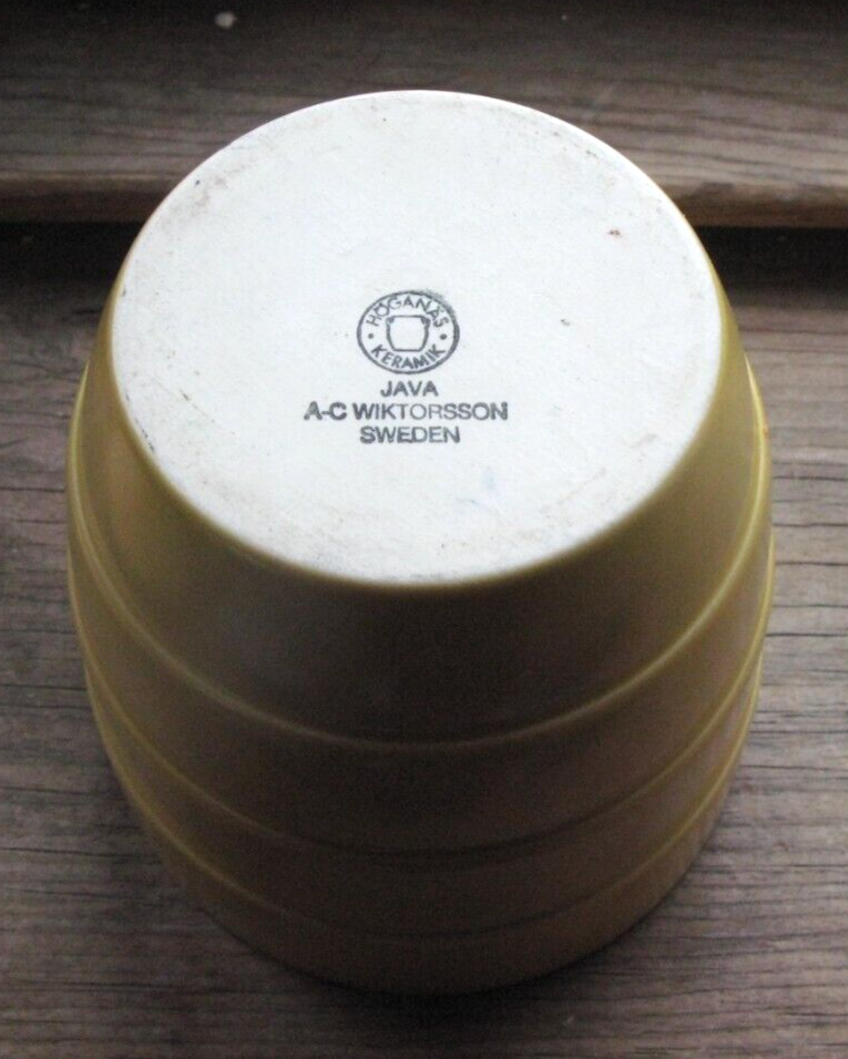 Hoganas Keramik Sweden Pottery A-C Wiktorsson Java yellow 2 cup Sugar ...