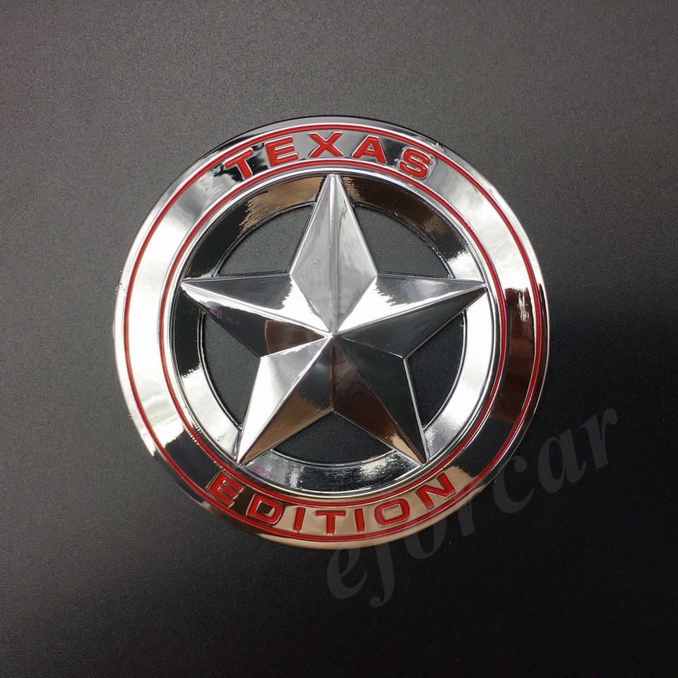Metal Chrome Texas Edition Star Flag Car Emblems Badge Decal Sticker ...