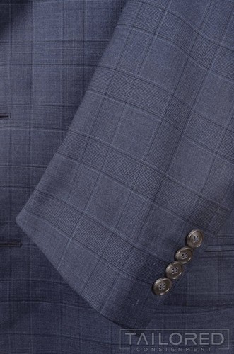 HICKEY FREEMAN Current Blue Check 150 Wool Mens Blazer Sport Coat ...