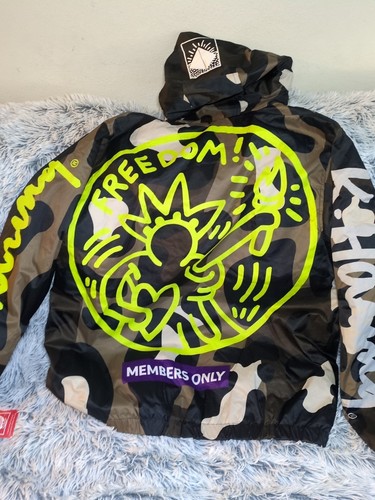 NEW Keith Haring x Members Only Windbreaker Freedom Jacket Size Large ...