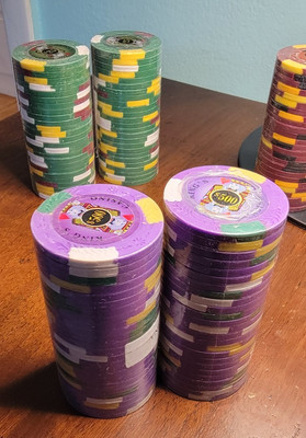 $500 Rolls with 25 Kings Casino Poker Chips 14g weight, 2 rolls/50 ...