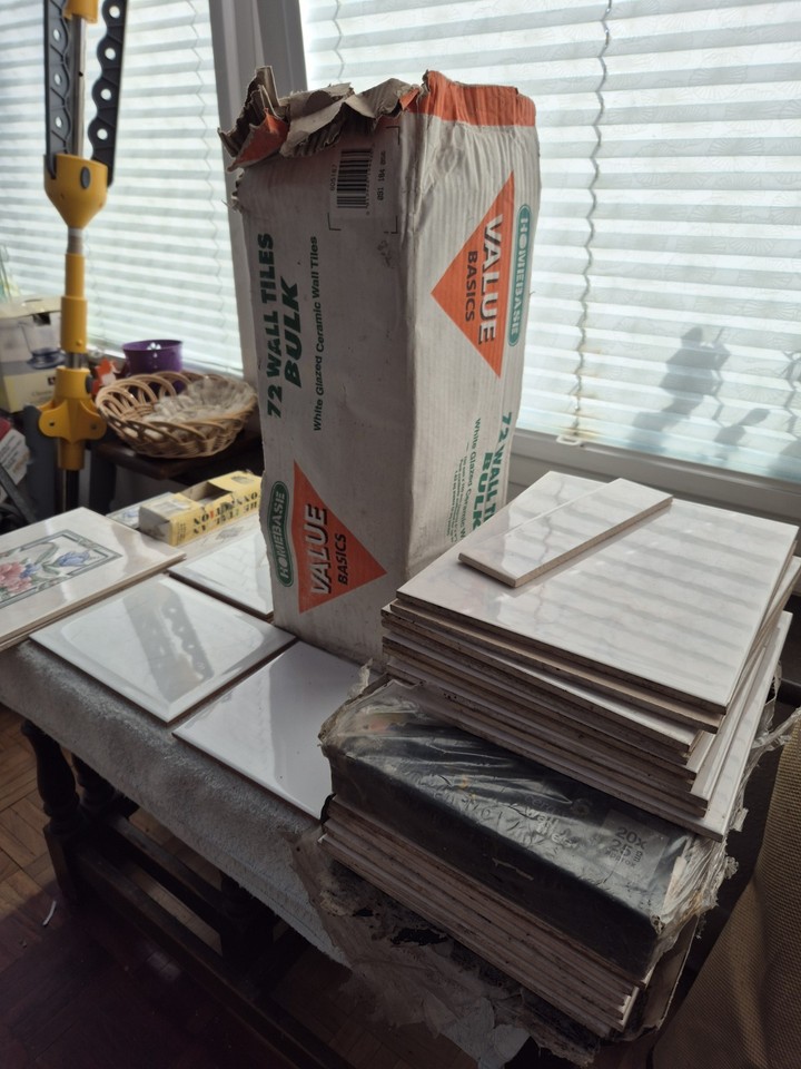Job Lot Various WALL TILES Unique Tiles and A Nearly Full Box Square White Tiles | eBay UK