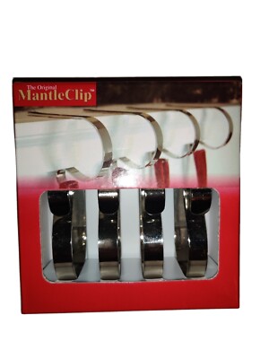Original Mantle Clips - Box of 4 Polished Silver Stocking & Misc ...