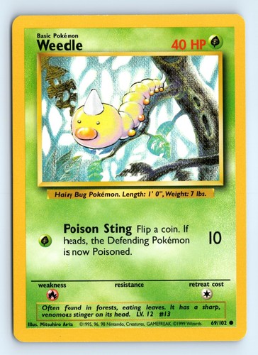 Pokemon Weedle #069/102 Base Set tcg Common LP | eBay