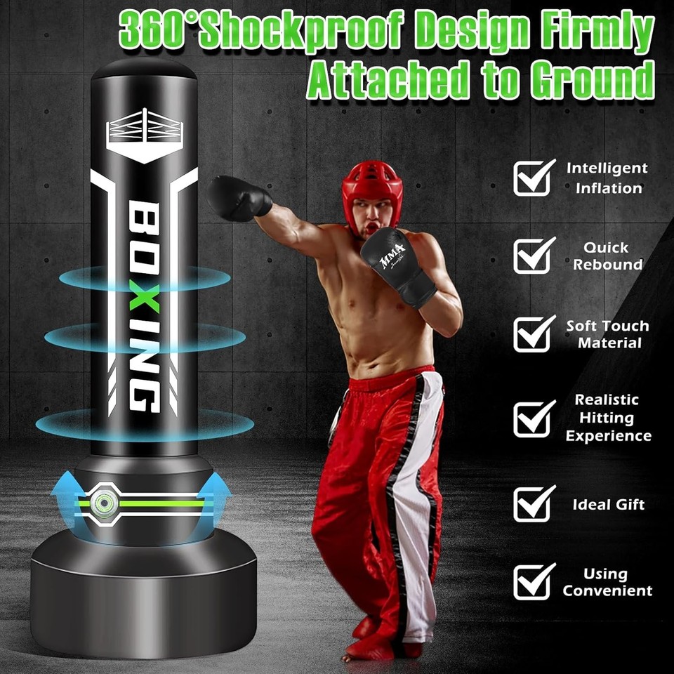 Standing Punching Bag for Adults, Upgrated Base Boxing Bag with Stand ...