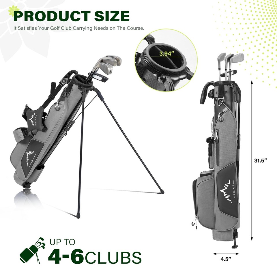 Lightweight Golf Stand Carry Bag with Dual Straps – 31.5" Tall Grey | eBay