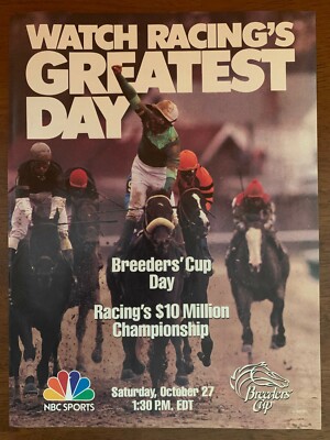1990 NBC Sports Breeder's Cup Vintage Print Ad/Poster Racing Man Cave ...