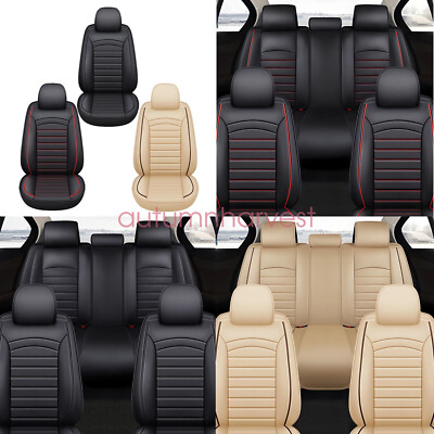 PU Leather 5-Seats Car Seat Cover Cushions Fits 2003-2024 Mitsubishi ...