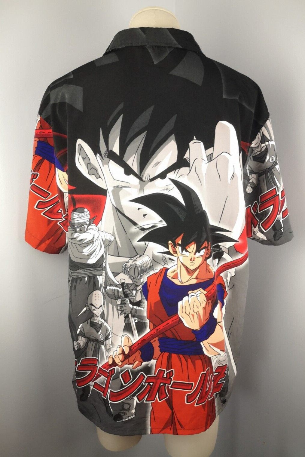 VTG Dragon Ball Z Anime Shirt XL DBZ Button Up AOP Al… - Gem