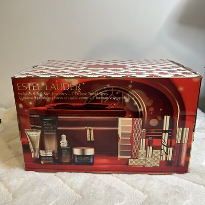 2024 Estee Lauder Blockbuster $625.00 value Train Case set 9 Full-Size ...
