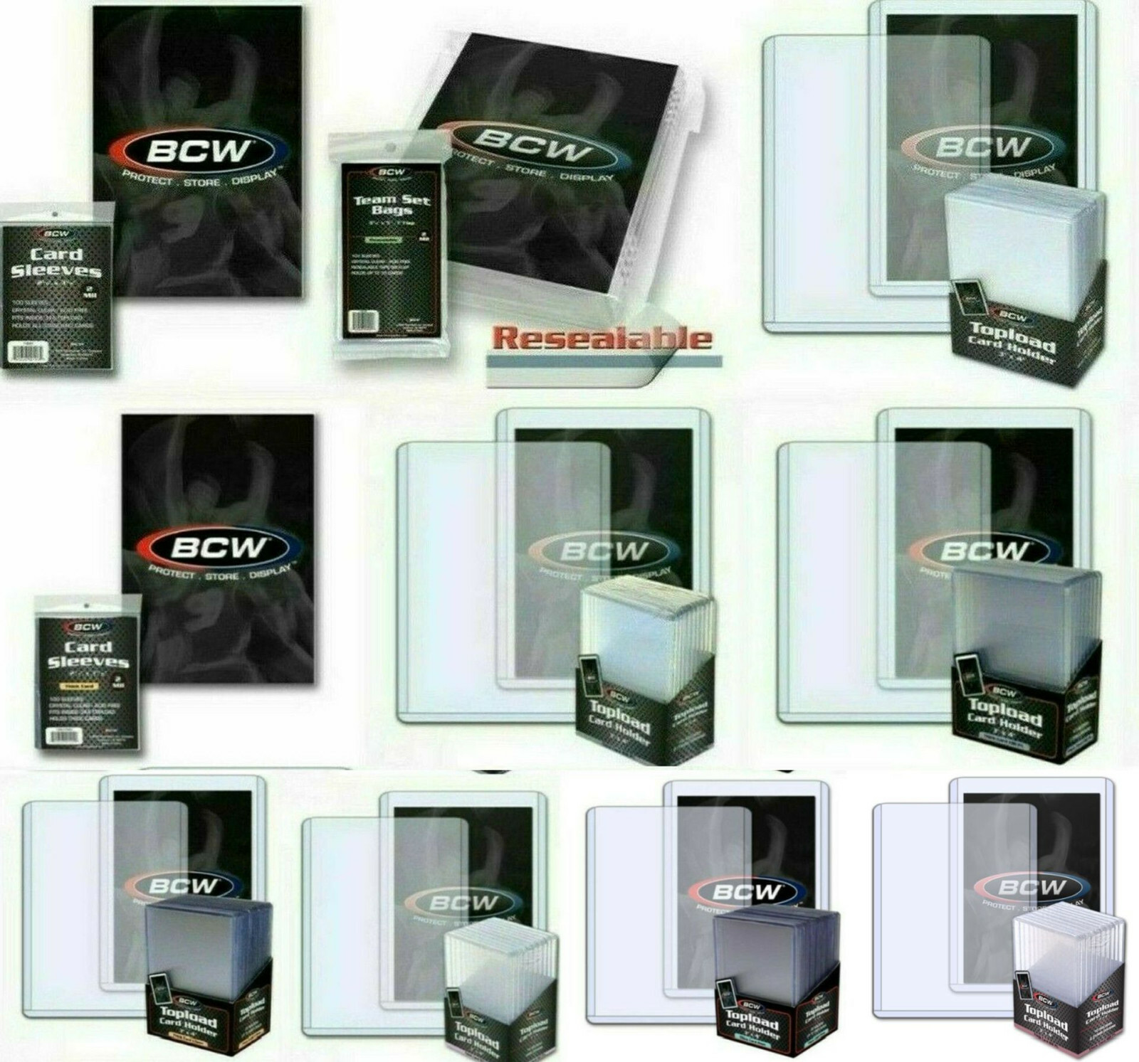 BCW Top Loaders 59pt 79pt 108pt 138pt 168pt 197pt Penny Sleeves Team ...